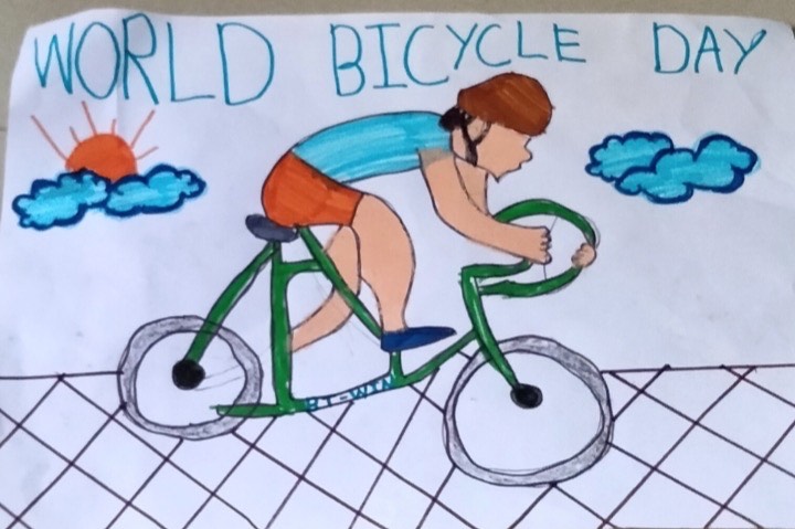World Bicycle Day| Drawing By 8 year old from Navi Mumbai - Bookosmia ...