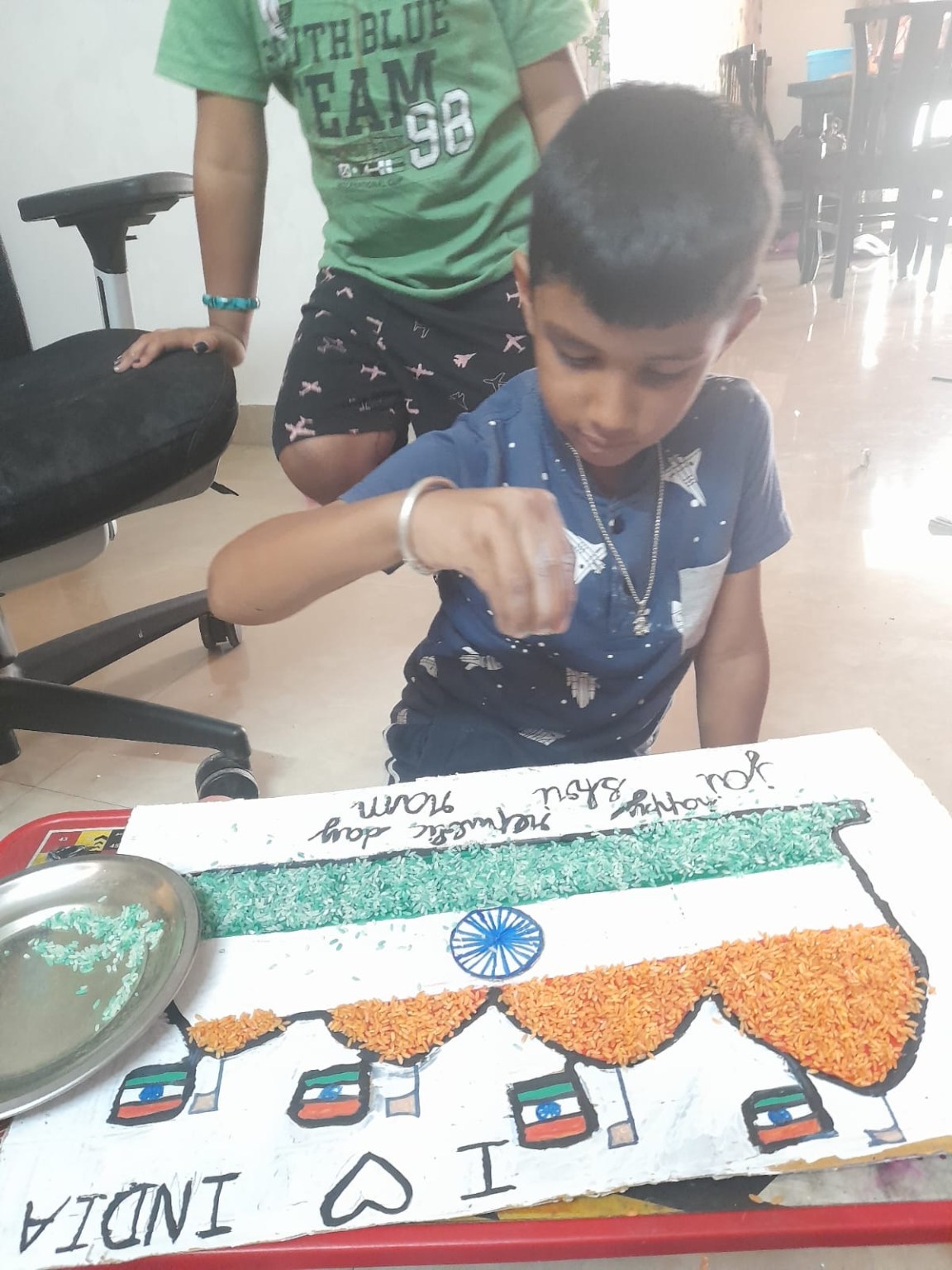 Happy Republic Day : DIY Rice art for kids I Rudruansh, 6 , Bangalore